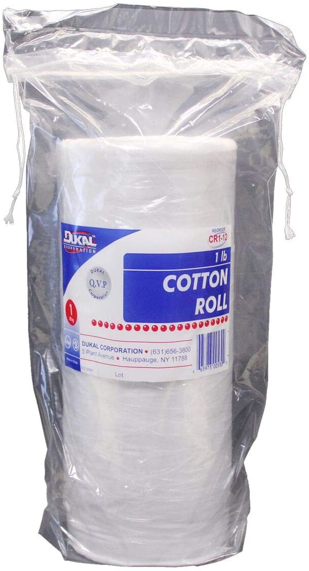 Dukal White Cotton Roll. Roll of Non-sterile Cotton for Wound Care. So